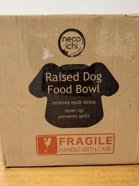 Chewy | Dog | Necoichi Raised Small Dog Food Ceramic Bowl White With ...